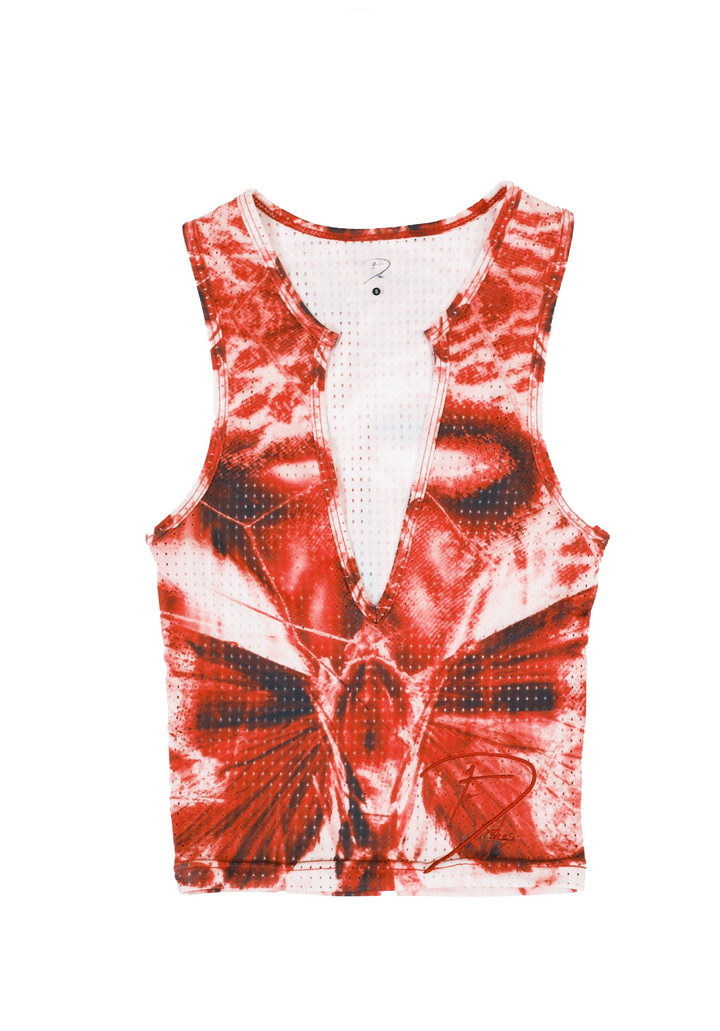 RED METAMORPHOSIS MESH TANK – TORDROBES